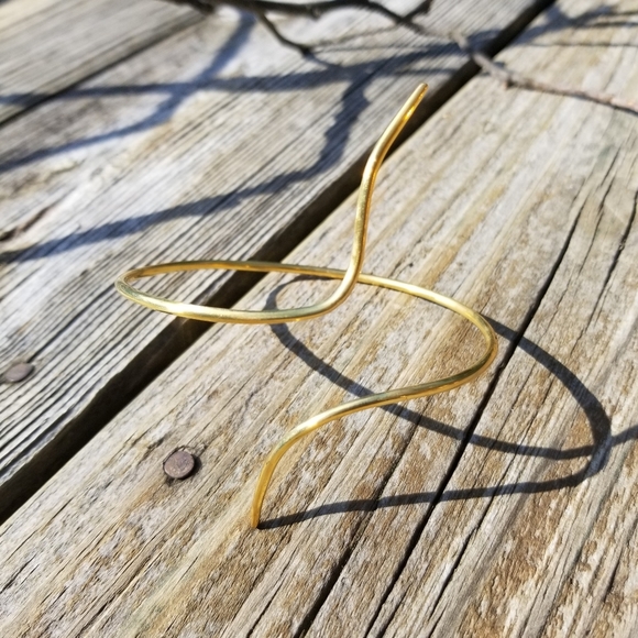 Bisjoux | Jewelry | Thin Simple Armlet Armband Brass Or Silver | Poshmark